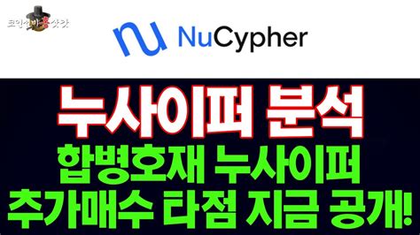 누사이퍼 분석 합병호재 누사이퍼 추가매수 타점 지금 공개 Youtube