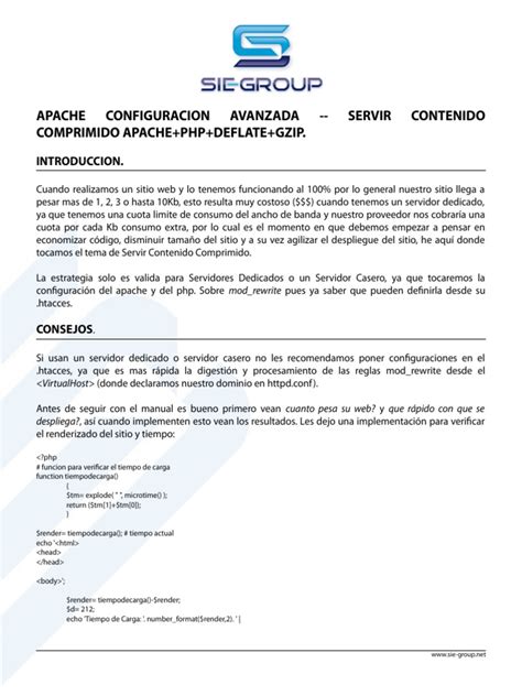 Apache Config Avanzada Servidor Contenido Comprimido Y Urls Amigables