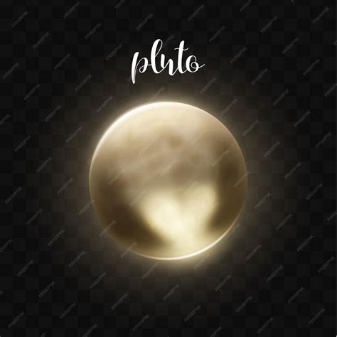 Premium Vector Realistic Glowing Dwarf Planet Pluto Isolated Vector