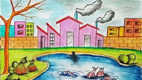How To Draw Environment Pollution Step By Step Very Easy Youtube