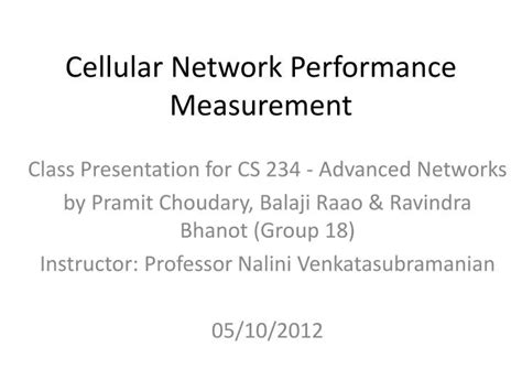 Ppt Cellular Network Performance Measurement Powerpoint Presentation