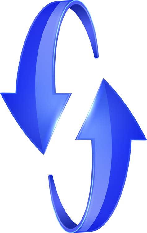 Blue 3D Glossy Curve Arrows 11356703 PNG