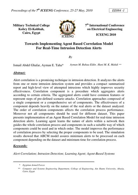 Pdf Towards Implementing Agent Based Correlation Model For Real Time