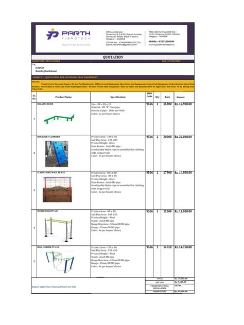 Parth Manjana Ghat Quotation Pdf Pipe Fluid Conveyance