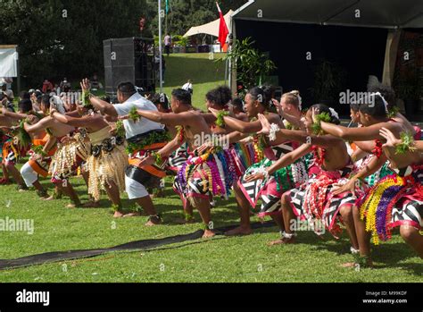 A Group Of Men Perform A Tongan Challenge Dance At Pasifica Pacific