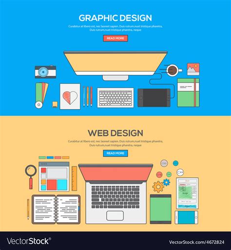 Flat Design Line Concept 4 Royalty Free Vector Image