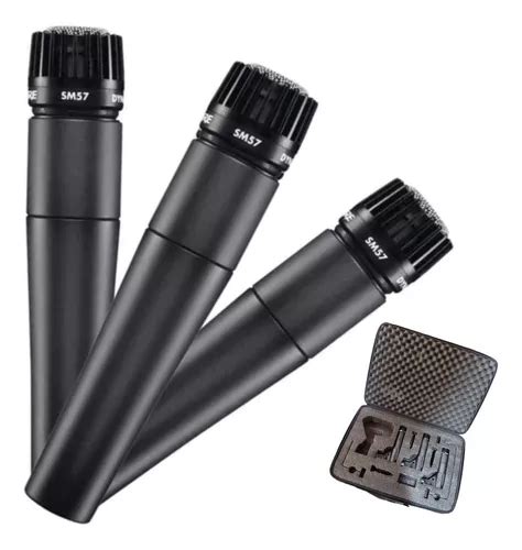 Micrófono Dinámico Shure Sm57 Cardioide X3 Unidades Estuche