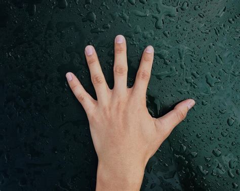Premium Photo Cropped Hand Of Person Touching Wet Glass Window