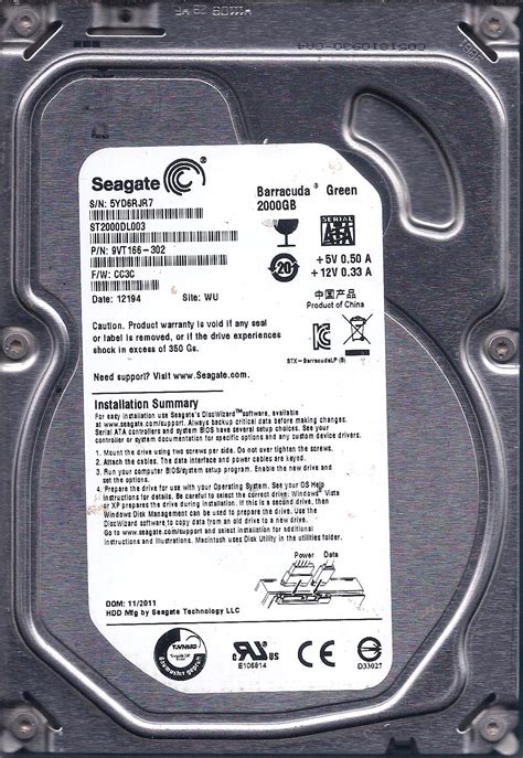 Seagate ST2000DL003 2TB 9VT166-302 5yd6RJR7 Donor Hard Drive Price for ...