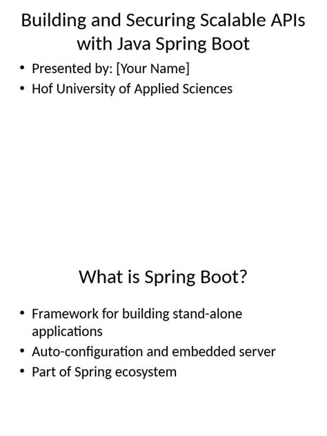 final springboot api presentation with notes and diagrams pdf spring framework java