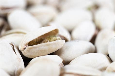Close Up Of Roasted Salted Pistachio Nut In Shell Stock Image Image