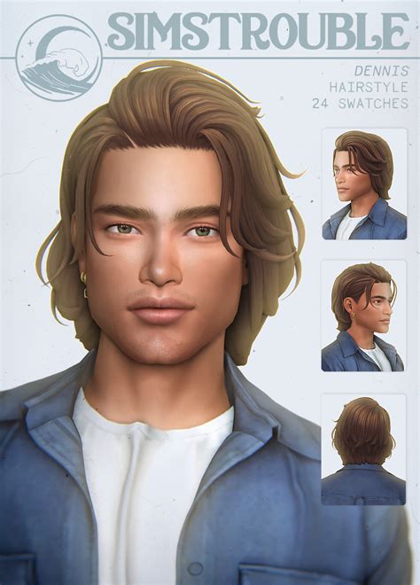 Dennis Hairstyle By Simstrouble Patreon In 2023 Sims 4 Hair Male Sims 4 Sims Hair