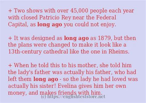 Long Ago Sentence Examples Englishteststore Blog