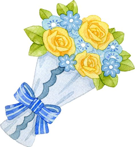 【2セット】花束の水彩イラスト 水彩の挿し絵屋さん