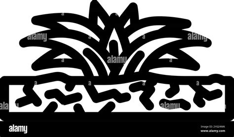 Drought Tolerant Plant Water Saving Line Icon Vector Illustration Stock