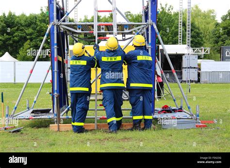 THW at demonstration Stock Photo - Alamy