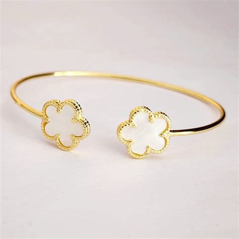 Clover Bangle Bracelets Etsy