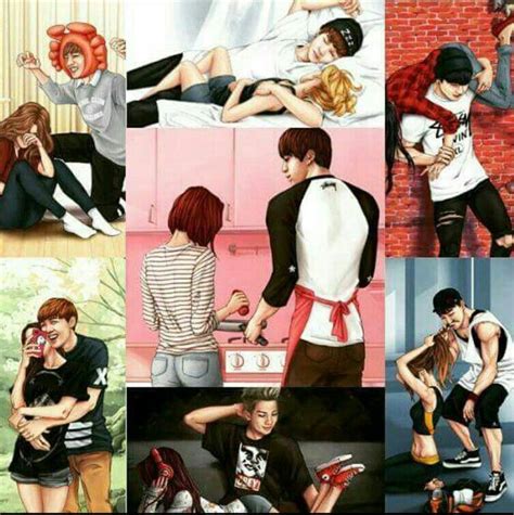 Pin De Drashta Banerjee En Bts Board Besos De Parejas Dibujos Fanart