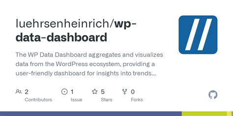 Github Luehrsenheinrichwp Data Dashboard The Wp Data Dashboard