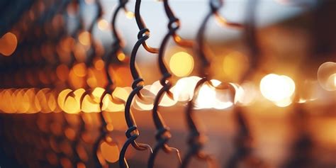A Detailed View Of A Chain Link Fence Perfect For Illustrating Security Or Boundaries Premium