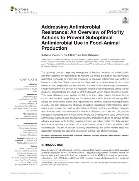 Pdf Addressing Antimicrobial Resistance An Overview Of Priority