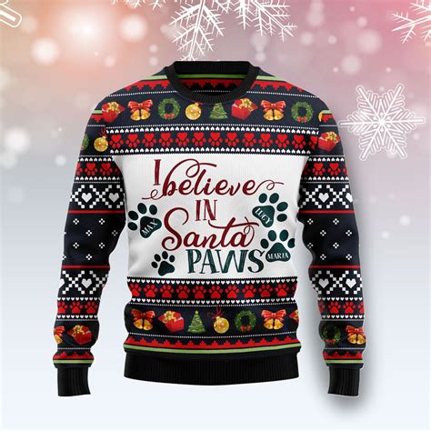 Santa Paws Personalized Christmas Wool Sweater Robinplacefabrics