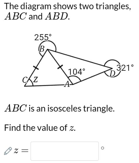 solved the diagram shows two triangles abc and abd abc is an