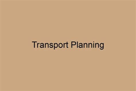 Transport Planning