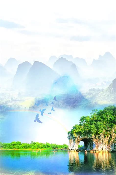 桂林山水甲天下旅游海报背景图片素材下载 图片编号qjkpdgdo 免抠素材网
