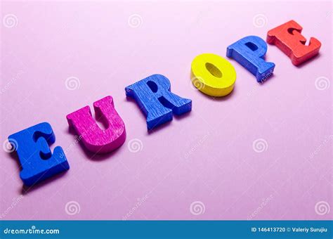 Word L Europe Avec Les Lettres En Bois Photo Stock Image Du