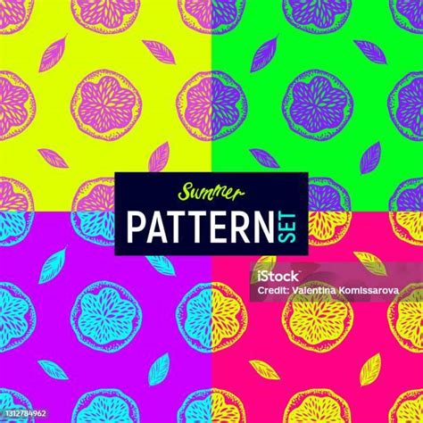 낙서 오렌지와 팝 아트 패턴의 밝은 형광 여름 이국적인 컬렉션 벡터 배경 0명에 대한 스톡 벡터 아트 및 기타 이미지 0명 감귤 감귤류 과일 Istock