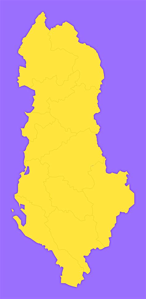 Albania Map Mercator Projection Showing Qarqet Boundaries In Violet