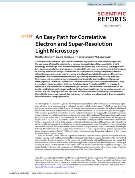 Pdf An Easy Path For Correlative Electron And Super Resolution Light