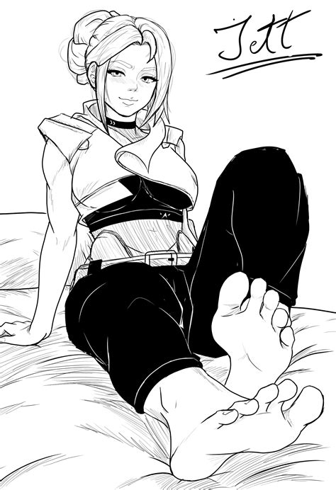 Kaerokus Jett Valorant Valorant 1girl Feet Feet Together Foot