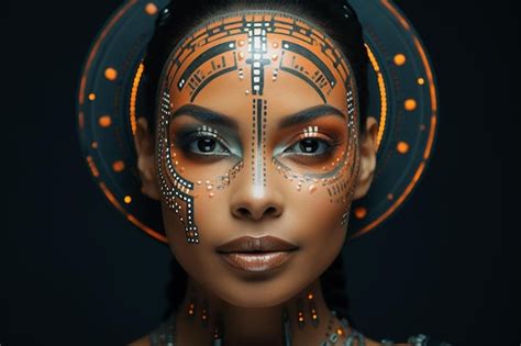 Binary Beauty Technology Geometry Premium Ai Generated Image
