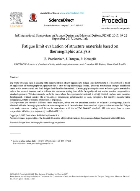 Pdf Fatigue Limit Evaluation Of Structure Materials Based On