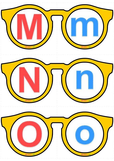 [알파벳카드 9장] 알파벳 대소문자 안경 플래시카드 Alphabet Letter Flashcards