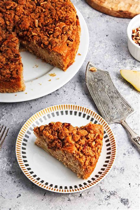 Show Stopping Vegan Pear Cake With Streusel Topping Joyful Dumplings
