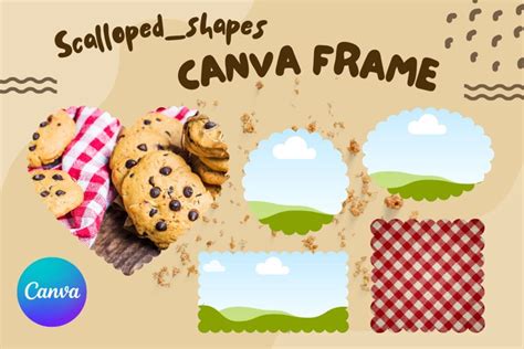 Scalloped Shapes Canva Frame Poster Photo Frame Template