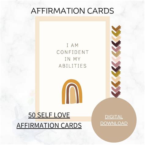 50 Self Love Affirmation Printable Cards Printable Affirmation Cards