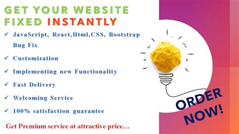 bug fixes a responsive website with html css js react by kp09623 fiverr