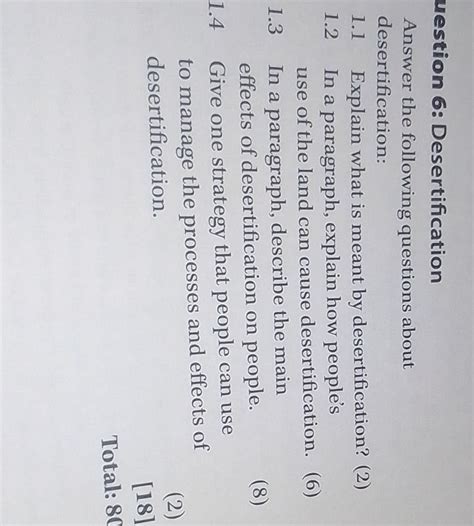 Question 6 Desertification Answer The StudyX