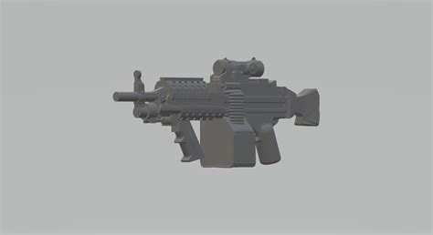 Stl File Mk48 Machine Gun For Minifigures 🔫 ・3d Printing Template To