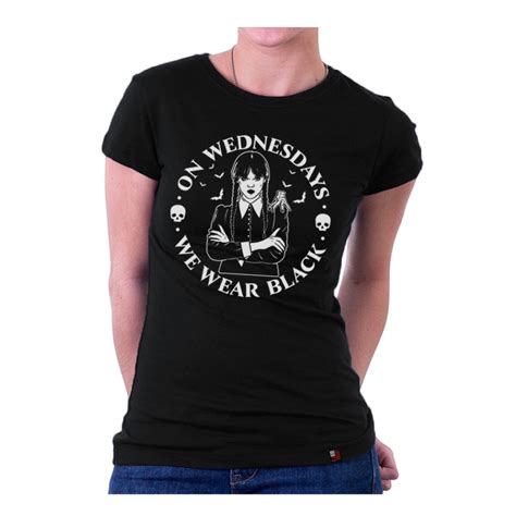 Camiseta BabyLook Feminina Wandinha Família Addams Wednesday no Shoptime