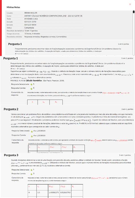 Atividade A2 Cálculo Numérico Computacional Cálculo Numérico