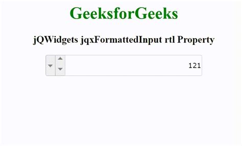 Jqwidgets Jqxformattedinput Rtl Property Geeksforgeeks