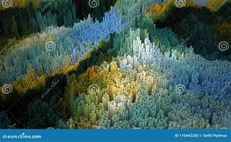 Abstract 3d Illustration Cubes Landscape Stock Illustration Illustration Of Landscape Design