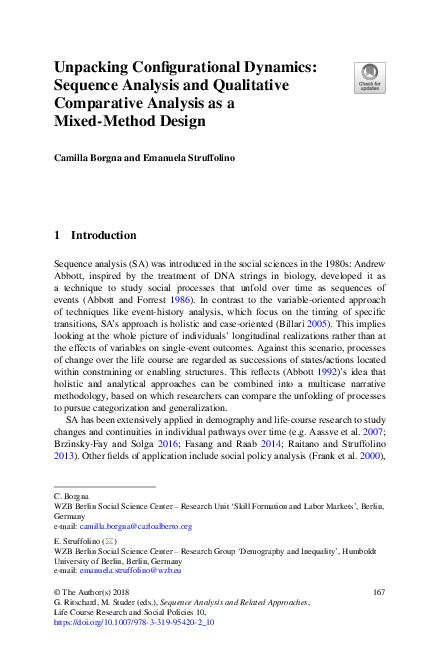 Pdf Unpacking Configurational Dynamics Sequence Analysis And Qualitative Comparative Analysis
