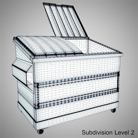 Металлический мусорный контейнер 3d Модель 79 3ds Fbx Obj Max