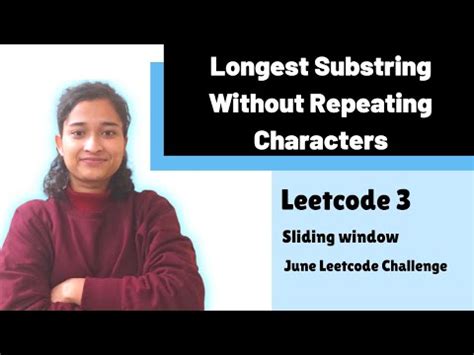 Longest Substring Without Repeating Characters Leetcode Sliding Window YouTube